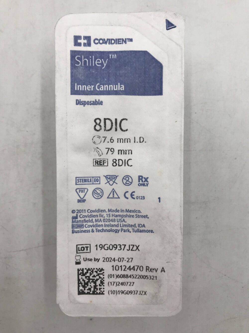 COVIDIEN 8DIC Shiley Inner Cannula, Disposable, 7.6mm I.D., 79mm - GB ...