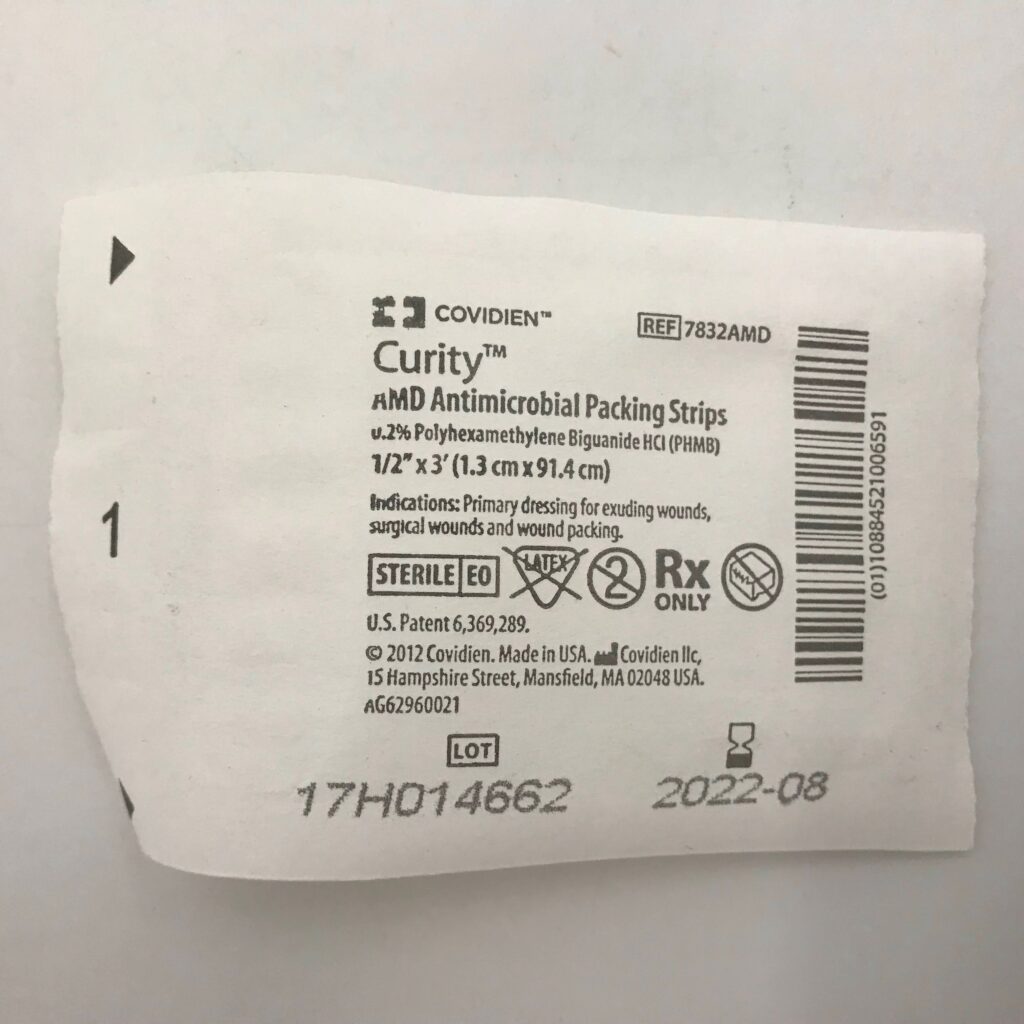 COVIDIEN 7832AMD Curity AMD Antimicrobial Packing Strips, 1/2in x 3in ...