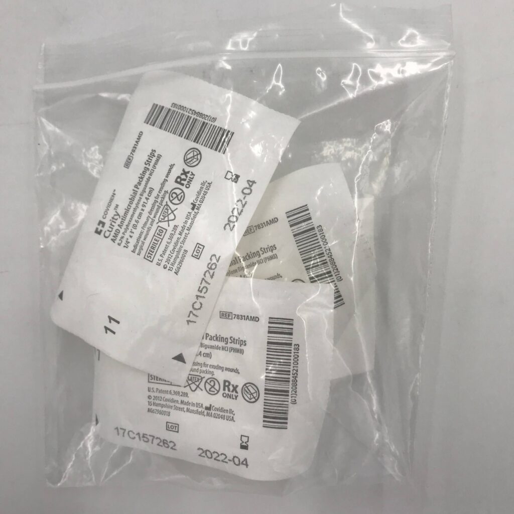 COVIDIEN 7831AMD Curity AMD Antimicrobial Packing Strips, 1/4″ x 3″ (10 ...