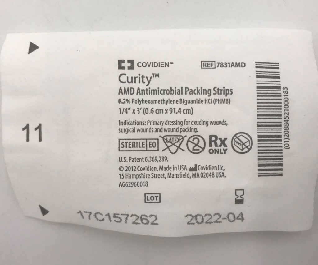 COVIDIEN 7831AMD Curity AMD Antimicrobial Packing Strips, 1/4″ x 3 ...