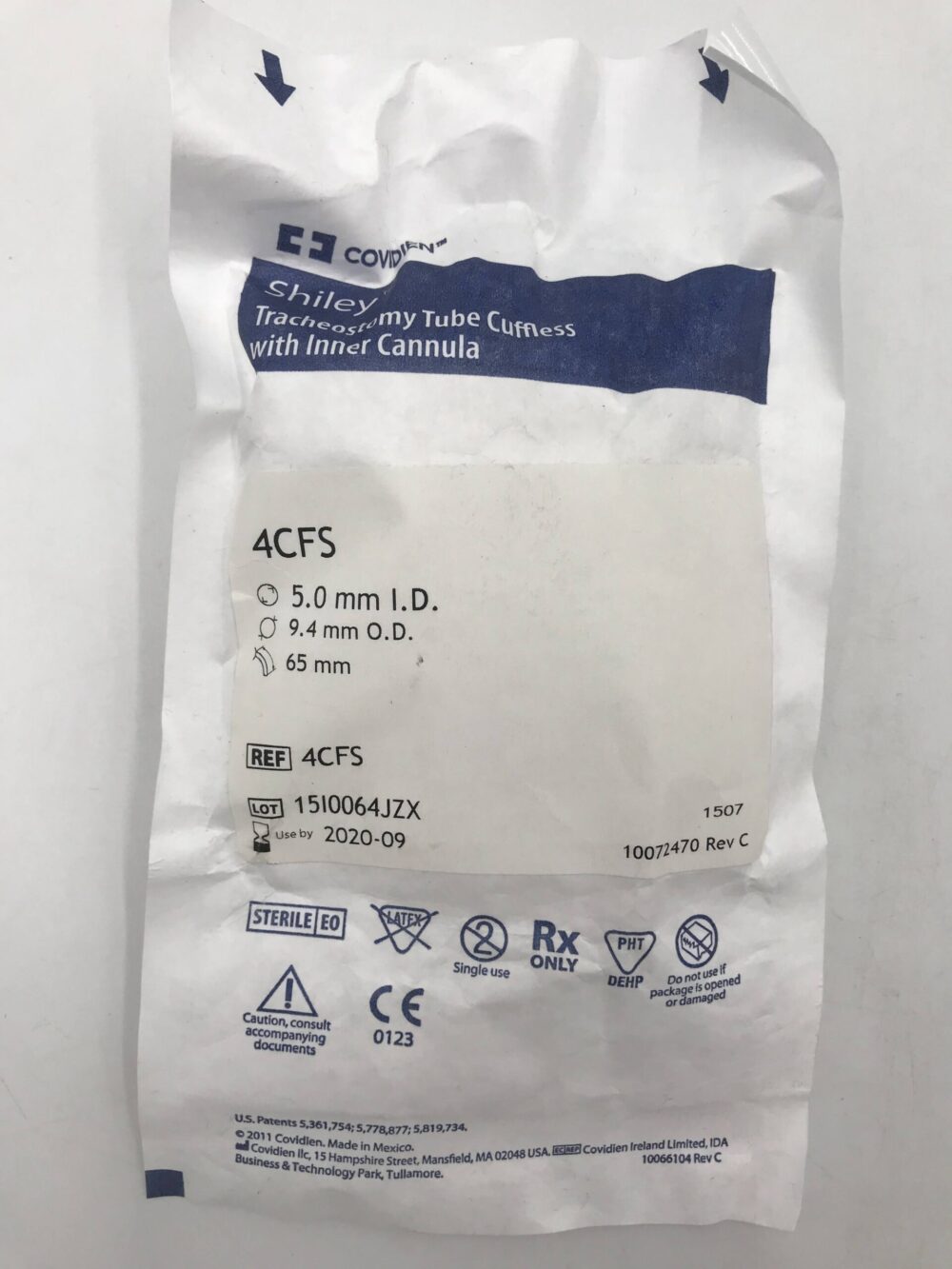 COVIDIEN 4CFS Shiley Tracheostomy Tube Cuffless With Inner Cannula, 5 ...