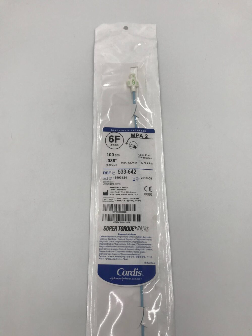CORDIS 533-642 Super Torque Plus Diagnostic Catheter MPA 2, 6F (X) - GB ...