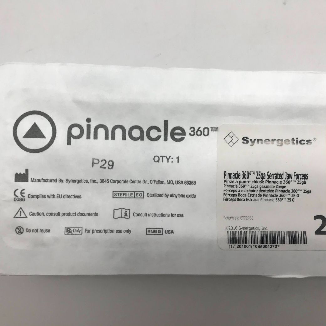 SYNERGETICS 11.06.25PIN Pinnacle 360 25Ga Serrated Jaw Forceps (X) - GB ...