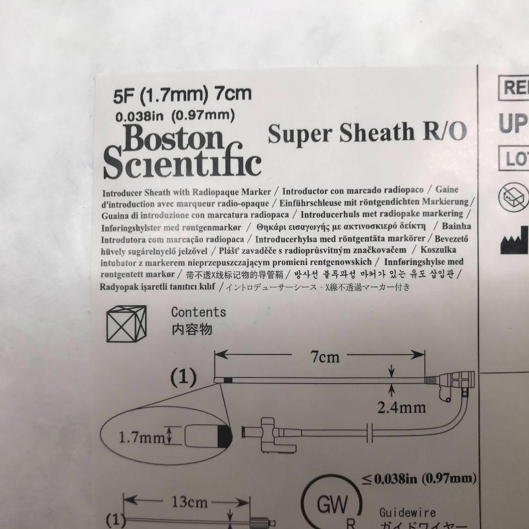 BOSTON SCIENTIFIC 15-965B Super Sheath R/O Introducer Sheath With ...
