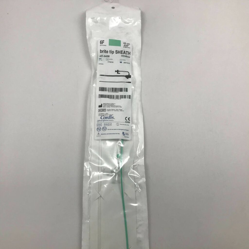 CORDIS 401-645M Brite Tip Sheath Introducer, 6F, 45cm, .035" (X) - GB ...