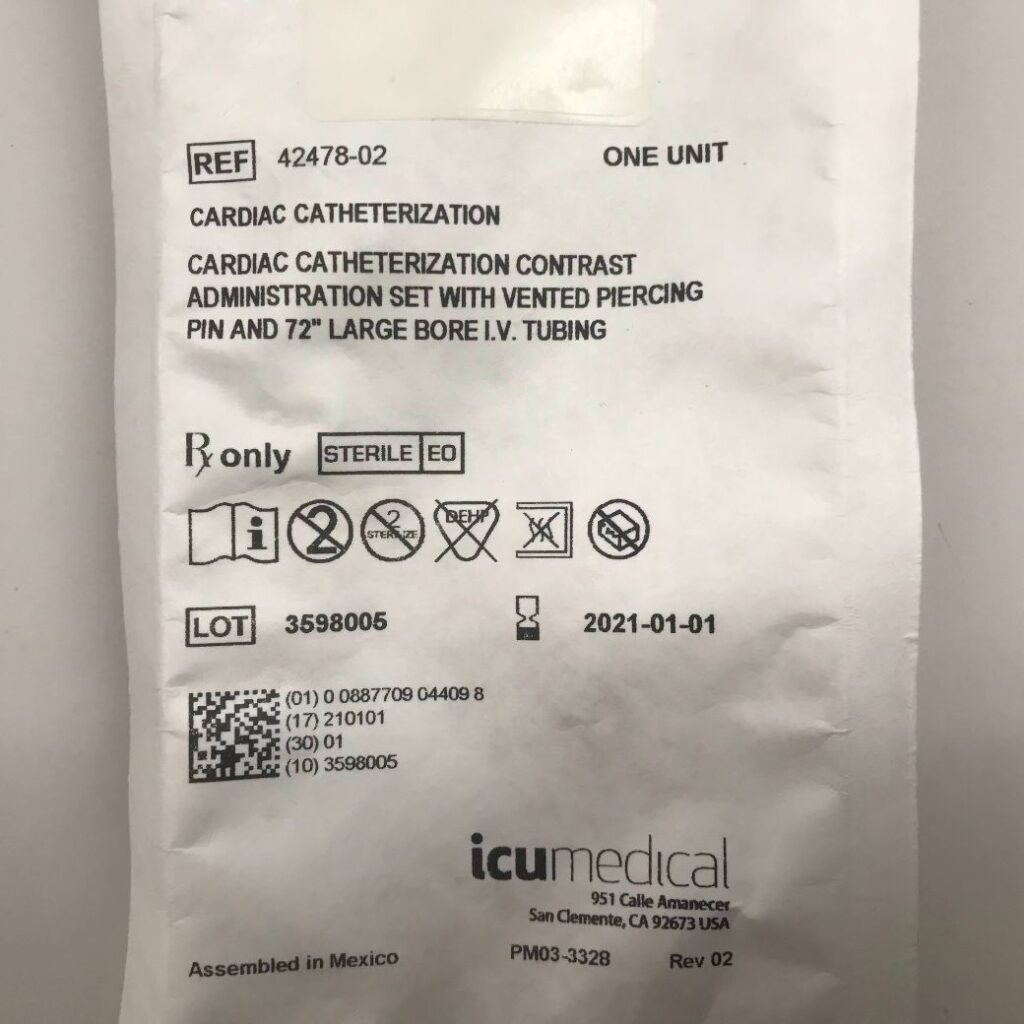 ICU MEDICAL 42478-02 Cardiac Catheterization Contrast Administration ...