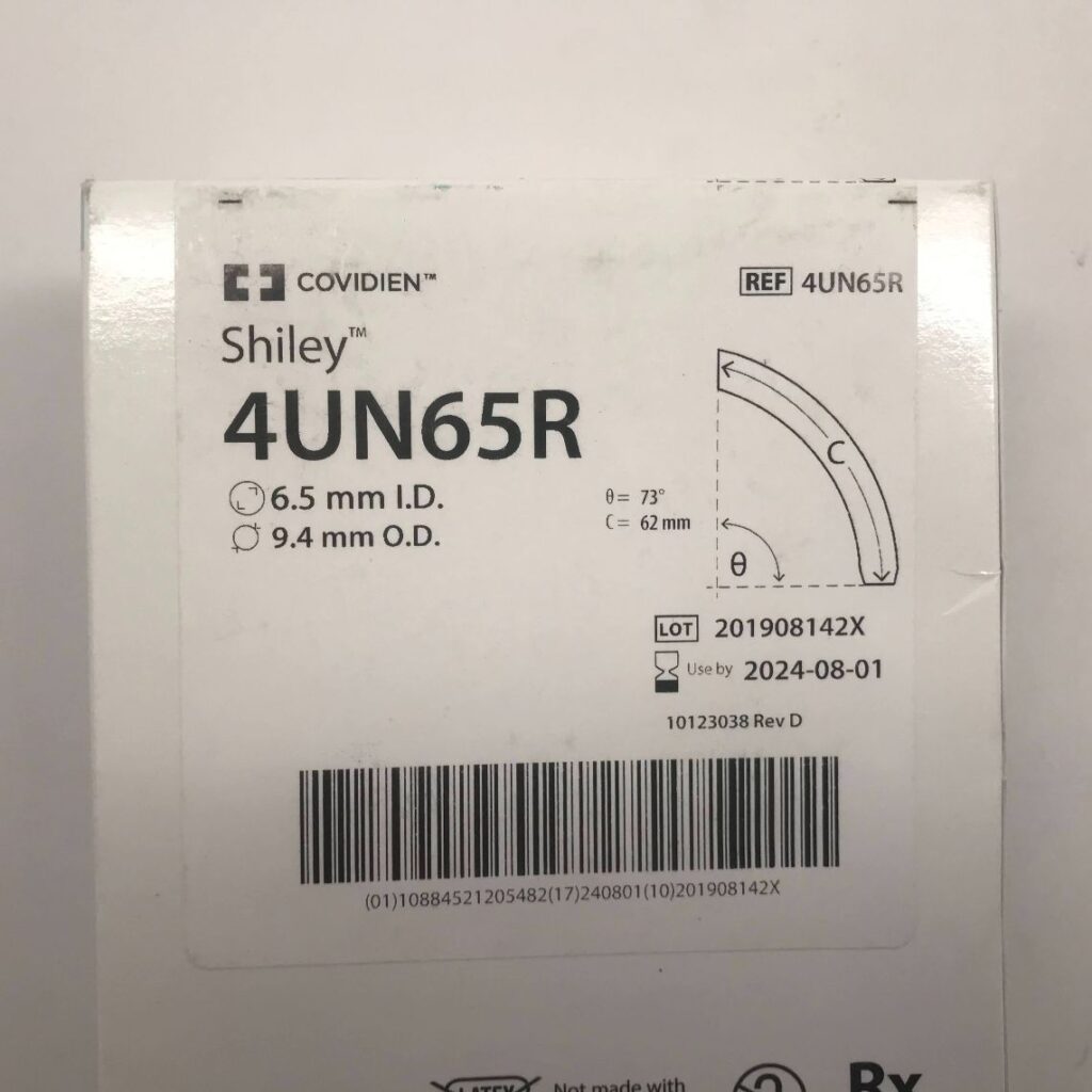 COVIDIEN 4UN65R Shiley Adult Flexible Tracheostomy Tube Cuffless ...