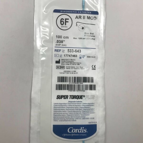 CORDIS 533-643 AR II MOD Super Torque Plus Diagnostic Catheter, 6F ...