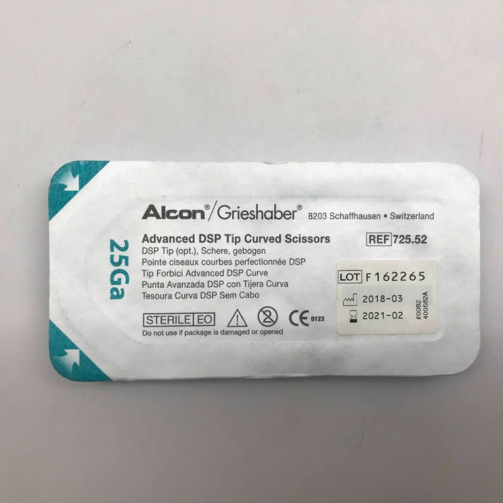 ALCON 725.52 Grieshaber Advanced DSP Tip Curved Scissors, 25Ga (X) - GB ...
