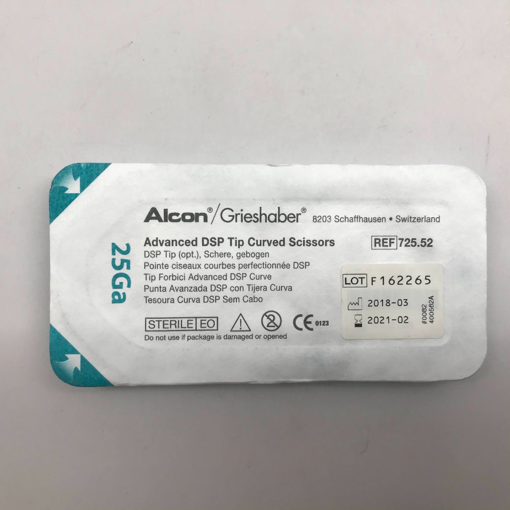 ALCON 725.52 Grieshaber Advanced DSP Tip Curved Scissors, 25Ga (X) - GB ...