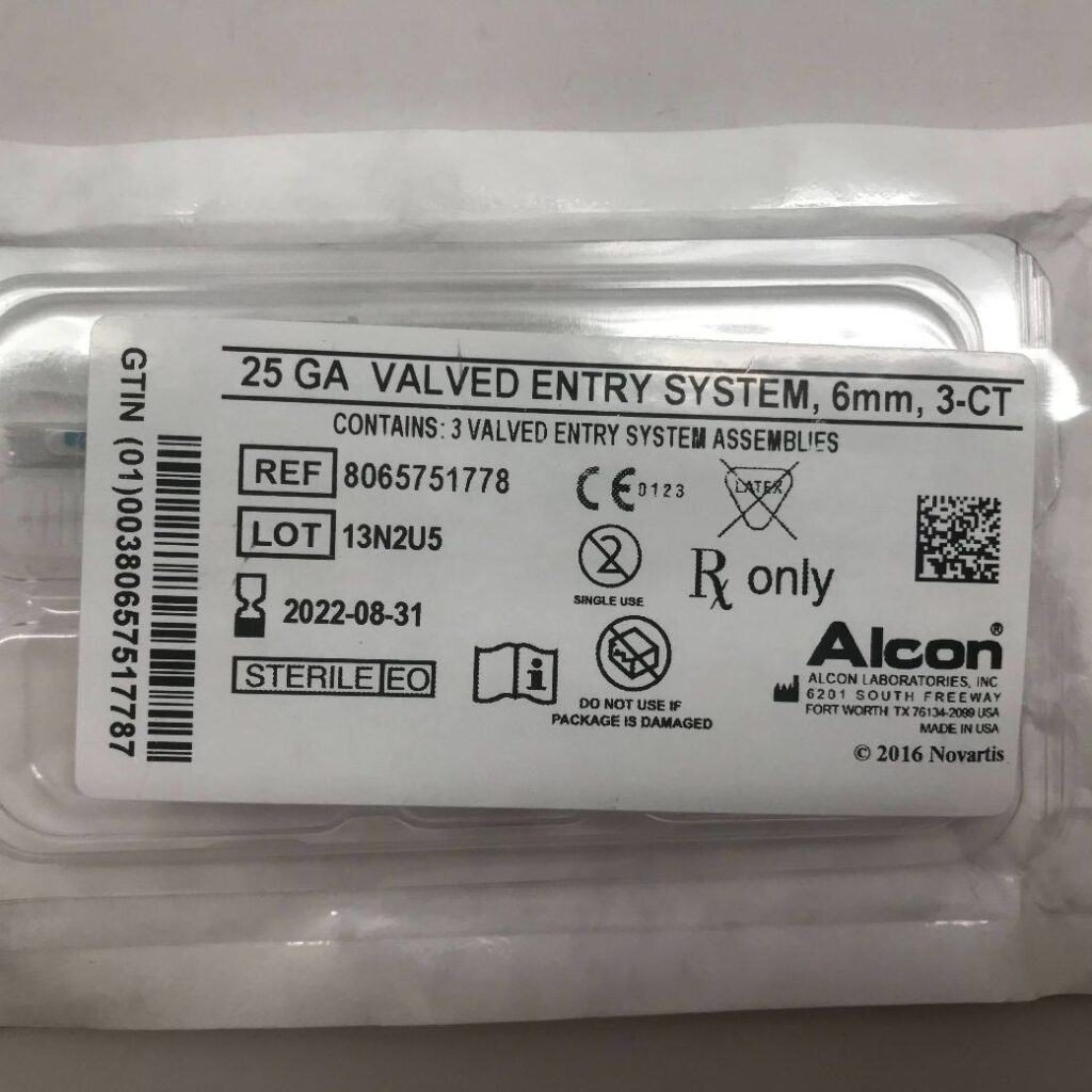ALCON 8065751778 25GA Valved Entry System, 6mm, 3-CT - GB TECH USA