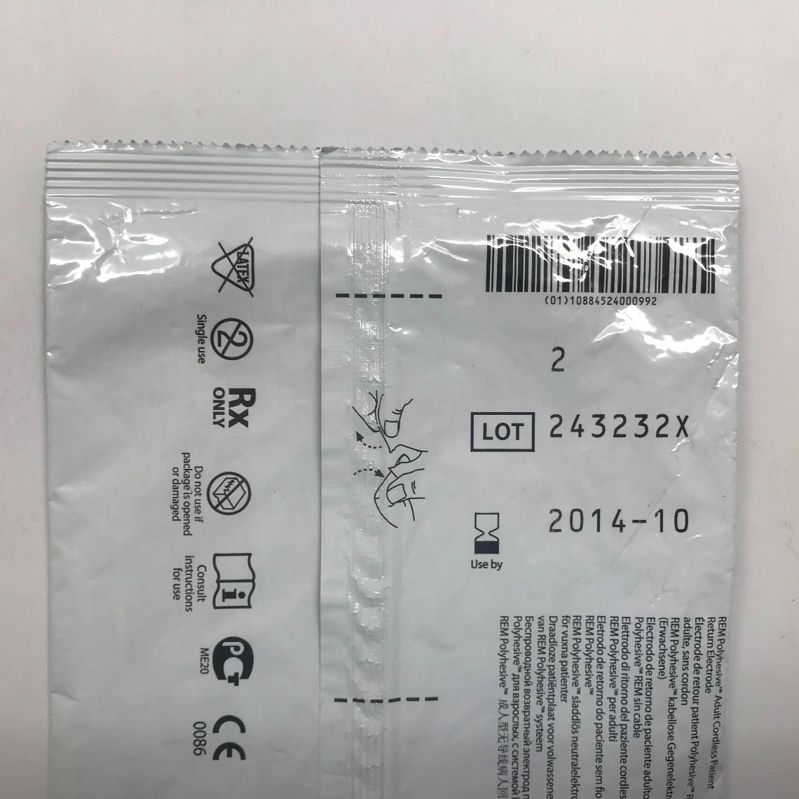 COVIDIEN E7508 Valleylab REM Polyhesive Adult Cordless Patient Return ...