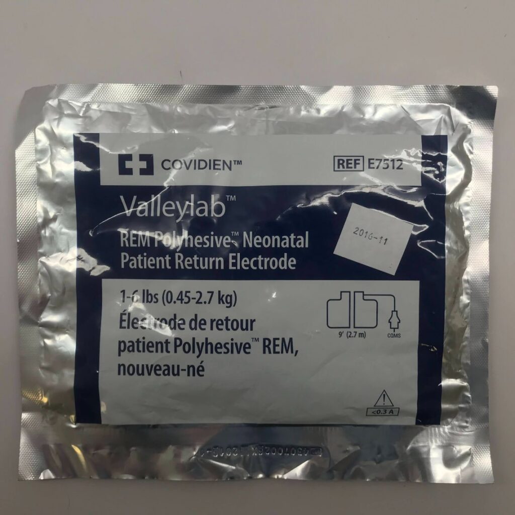 COVIDIEN E7512 Valleylab REM Polyhesive Neonatal Patient Return ...