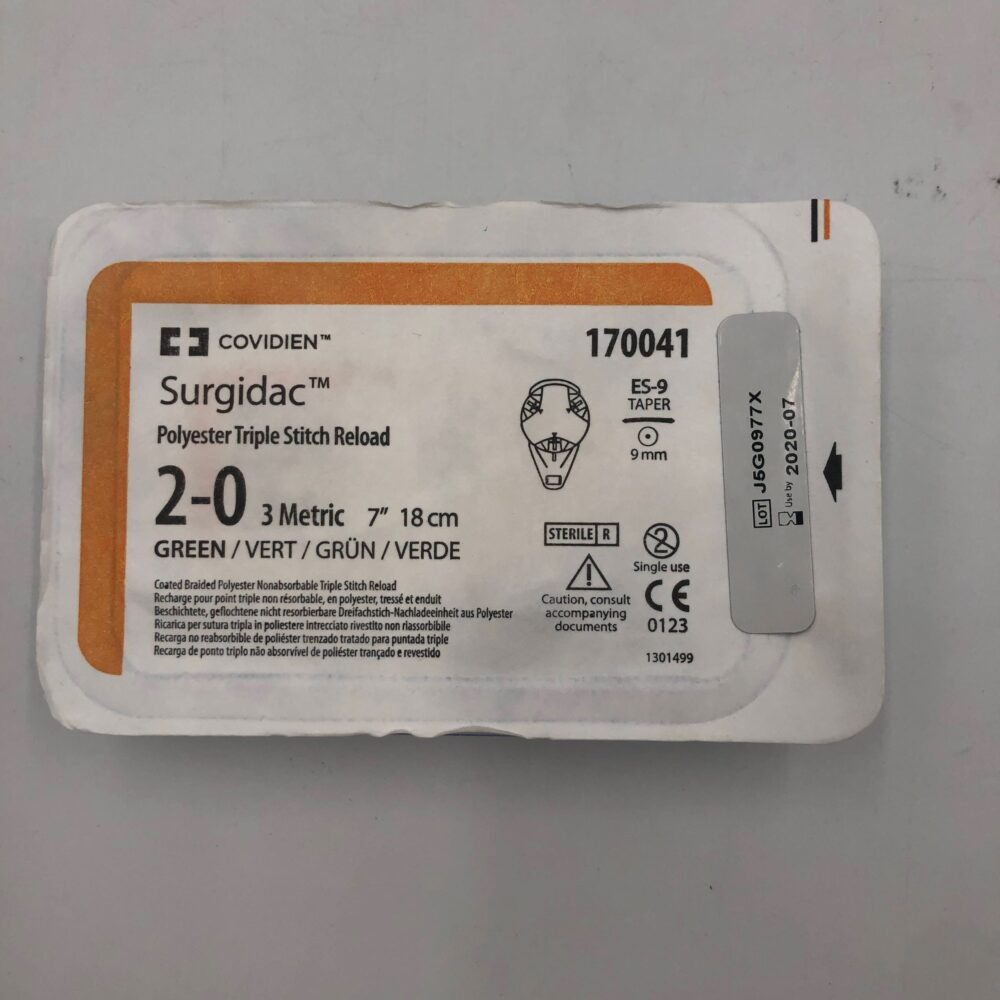 COVIDIEN 170041 Coated Braided Surgidac Polyester Nonabsorbable Triple ...