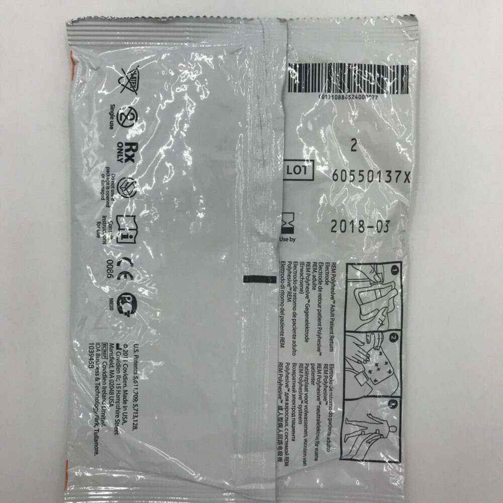 COVIDIEN E7507 Valleylab REM Polyhesive Adult Patient Return Electrode ...