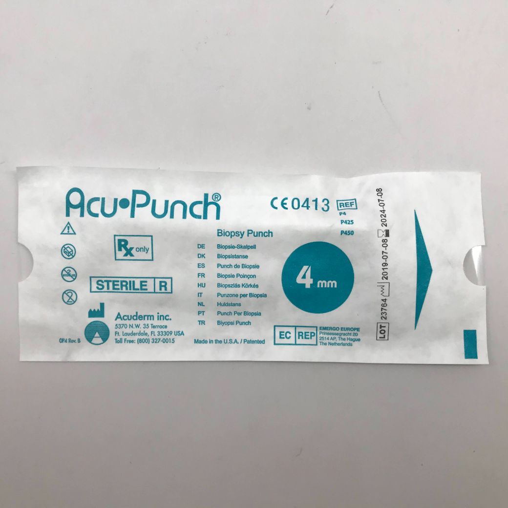ACUDERM P425 Acu-Punch Biopsy Punch, 4mm - GB TECH USA