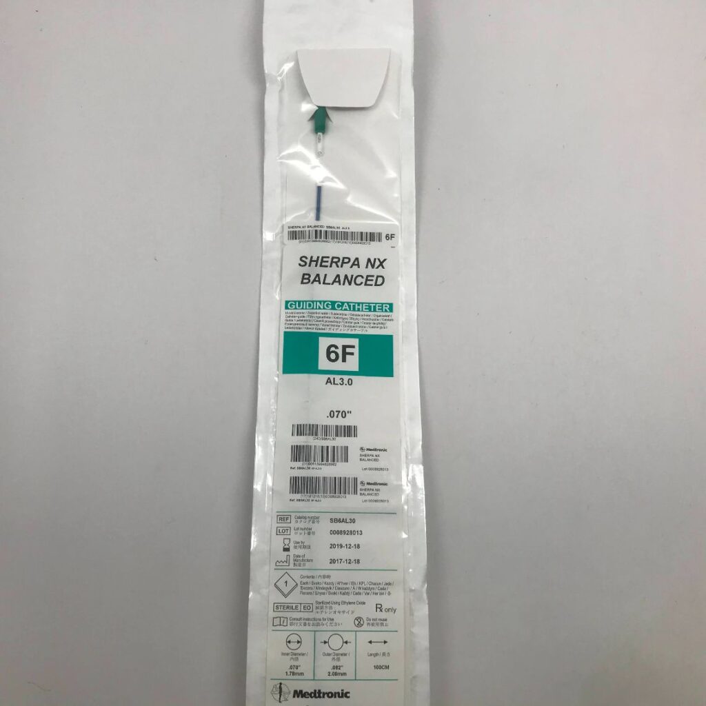 MEDTRONIC SB6AL15 AL1.5 Sherpa NX Balanced Guiding Catheter, 6F, 100cm ...