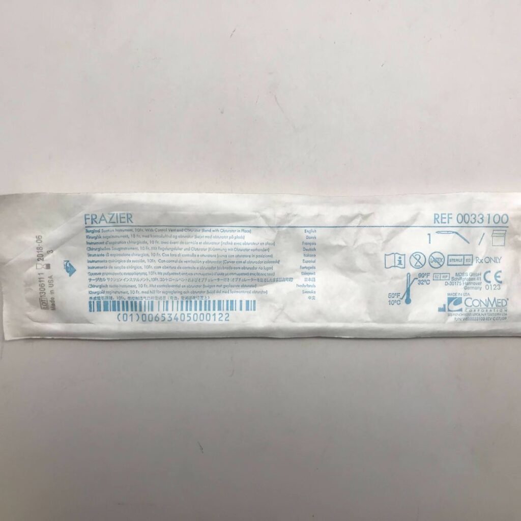 CONMED 0033100 Frazier Surgical Suction Instrument, 10Fr With Control ...