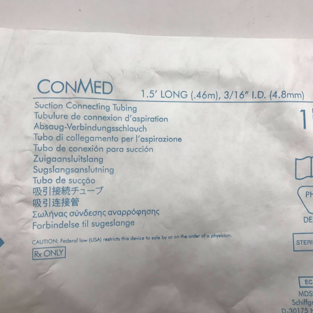 CONMED 0036470 Suction Connecting Tube, 1.5" Long, 3/16" I.D. - GB TECH USA