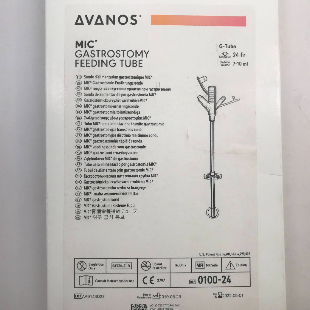 AVANOS 0100-24 MIC Gastrostomy Feeding Tube, 24Fr, 7-10mL – GB TECH USA