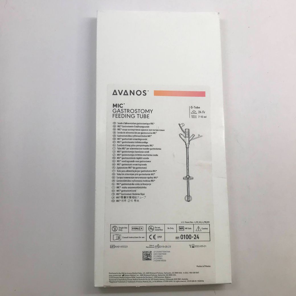 AVANOS 0100-24 MIC Gastrostomy Feeding Tube, 24Fr, 7-10mL - GB TECH USA