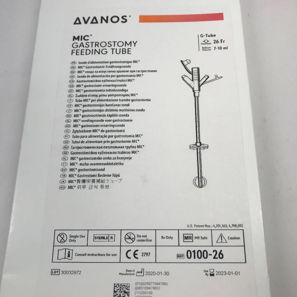 AVANOS 0100-26 MIC Gastrostomy Feeding Tube, 26Fr Diameter, 7-10mL - GB ...
