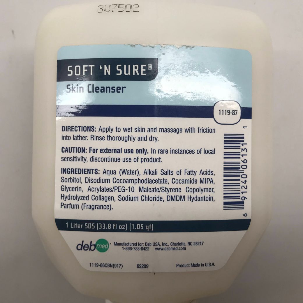 DEB 1119-87 Soft N Sure Skin Cleanser, 1 Liter - GB TECH USA