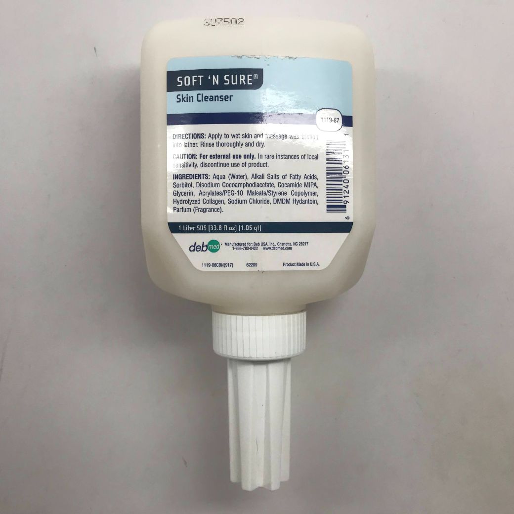DEB 1119-87 Soft N Sure Skin Cleanser, 1 Liter - GB TECH USA