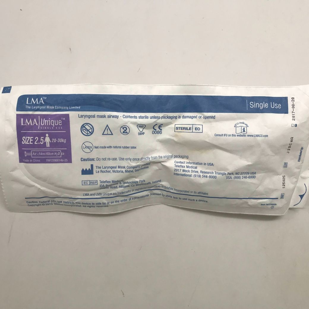 TELEFLEX 125025 LMA Laryngeal Mask Airway 2.5 (X) - GB TECH USA
