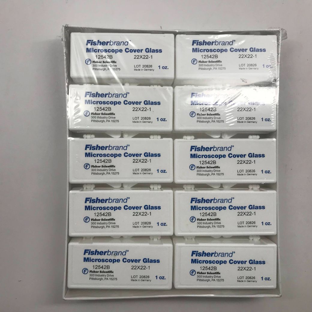 FISHER SCIENTIFIC 12542B Microscope Cover Glass, 22X22-1 (10Pks/Cs ...