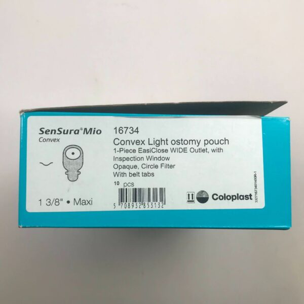 COLOPLAST 16734 SenSura Mio Convex Light Ostomy Pouch, 1-Piece EasiClose WIDE Outlet, With ...