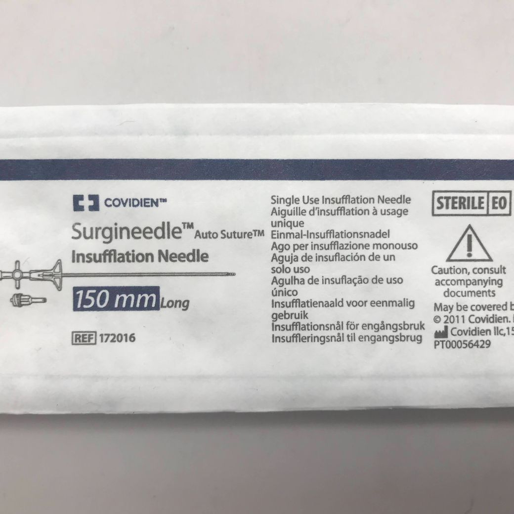 COVIDIEN 172016 Surgineedle Auto Suture Insufflation Needle, 150mm Long ...