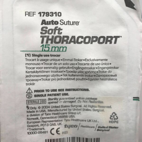 TYCO / COVIDIEN 179310 Auto Suture Soft Thoracoport, Single Use Trocar ...