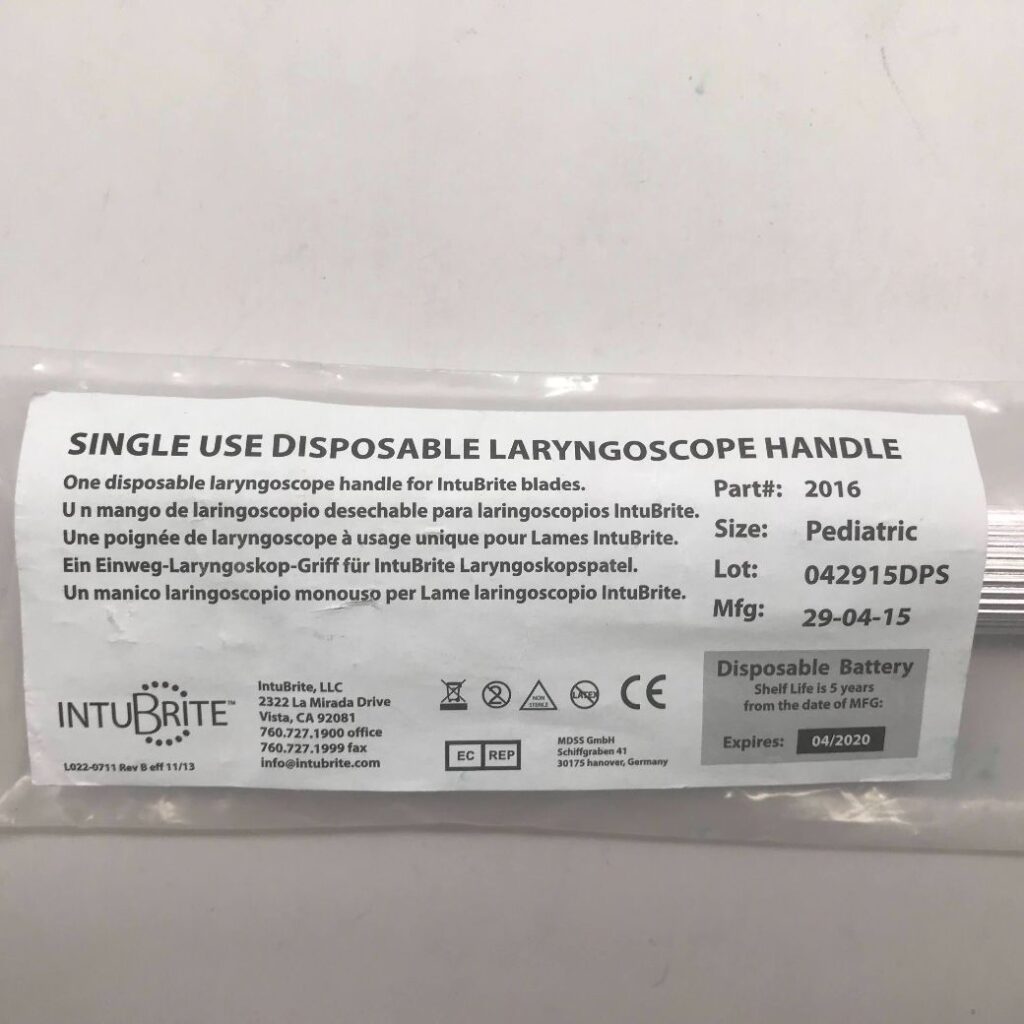 INTUBRITE 2016 Single Use Disposable Laryngoscope Handle – GB TECH USA