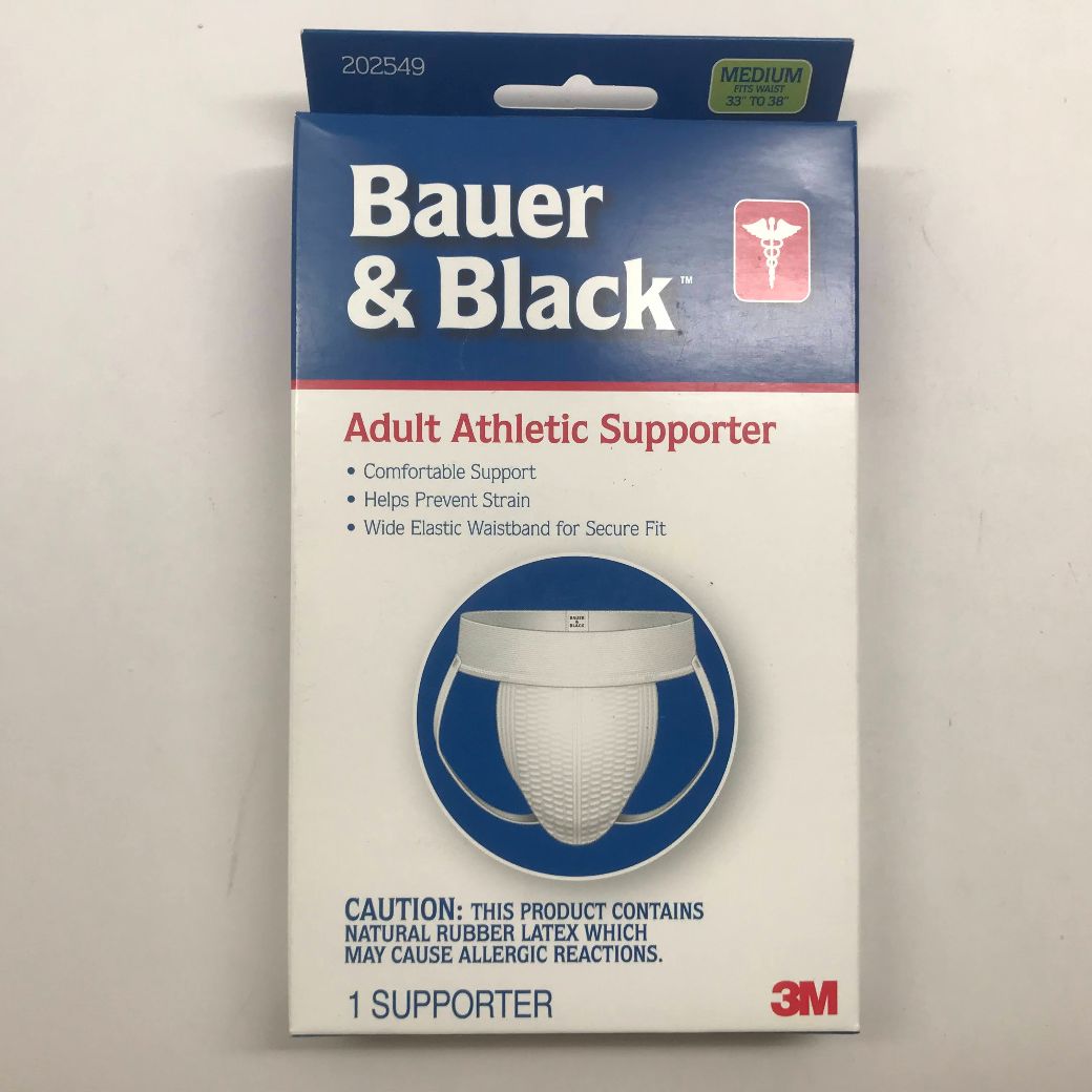 3M 202549 Bauer & Black Adult Athletic Supporter, Medium Fits Waist 33 ...