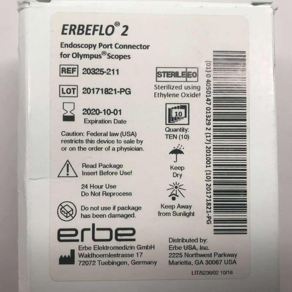 ERBE 20325-211 ERBEFLO 2 Endoscopy Port Connector For Olympus Scopes (9 ...
