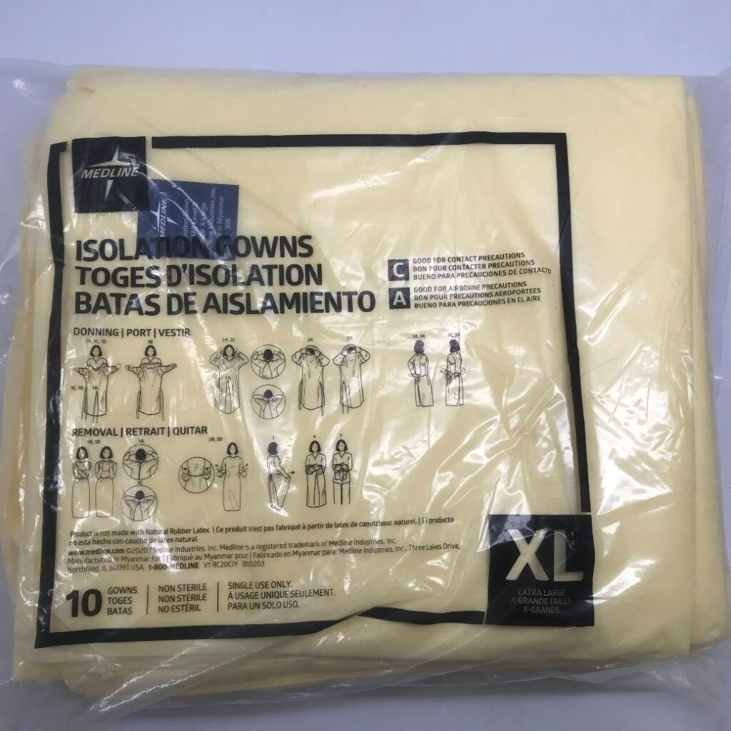 MEDLINE NONLV240XL Isolation Gowns, XL (Extra Large) (10/Pack) - GB ...