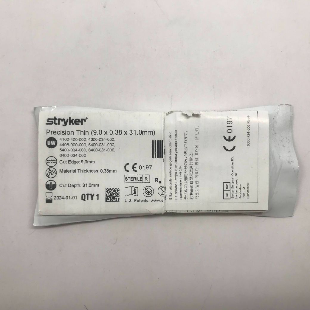 STRYKER 2296-3-125 Precision Thin, 9.0 x 0.38 x 31.0mm - GB TECH USA