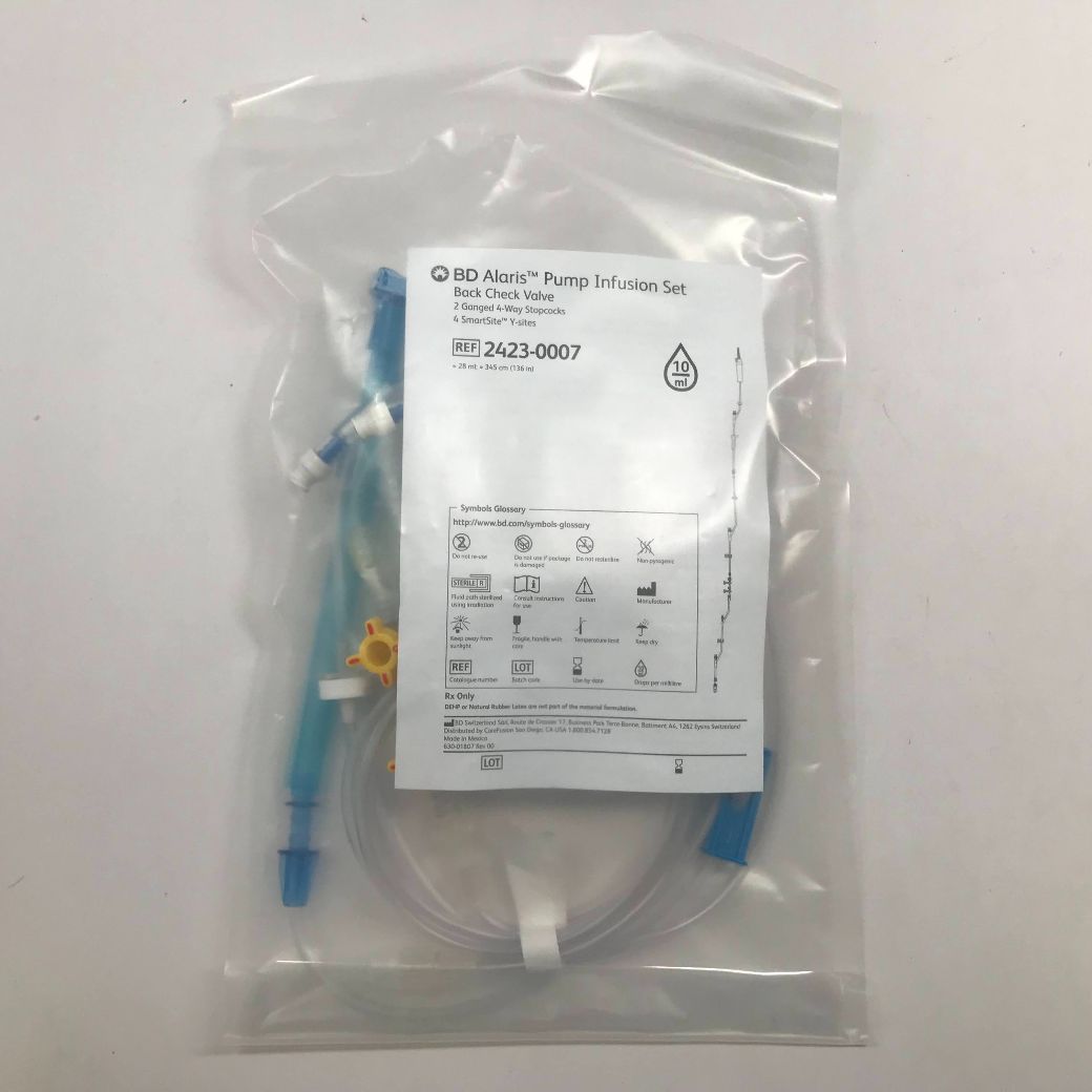 BD 2423-0007 Alaris Pump Infusion Set, Back Check Valve, 2 Ganged 4-Way ...
