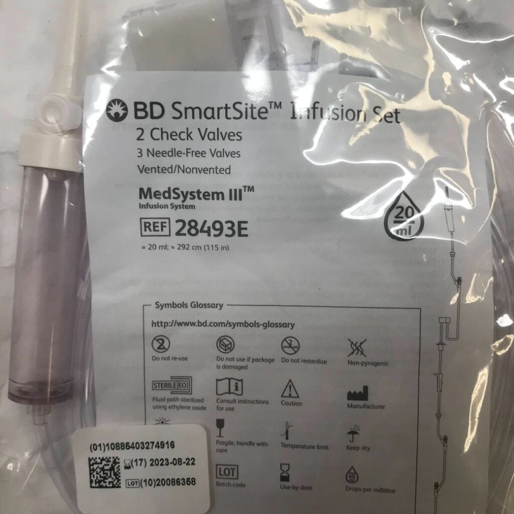 BD 28493E SmartSite infusion Set, 2 Check Valves, 3 Needle-Free Valves ...