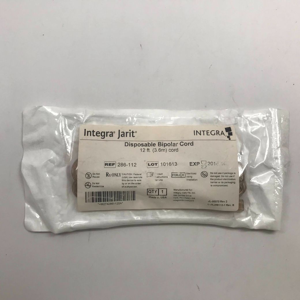 INTEGRA 286-112 Jarit Disposable Bipolar Cord, 12Ft Cord (X) - GB TECH USA