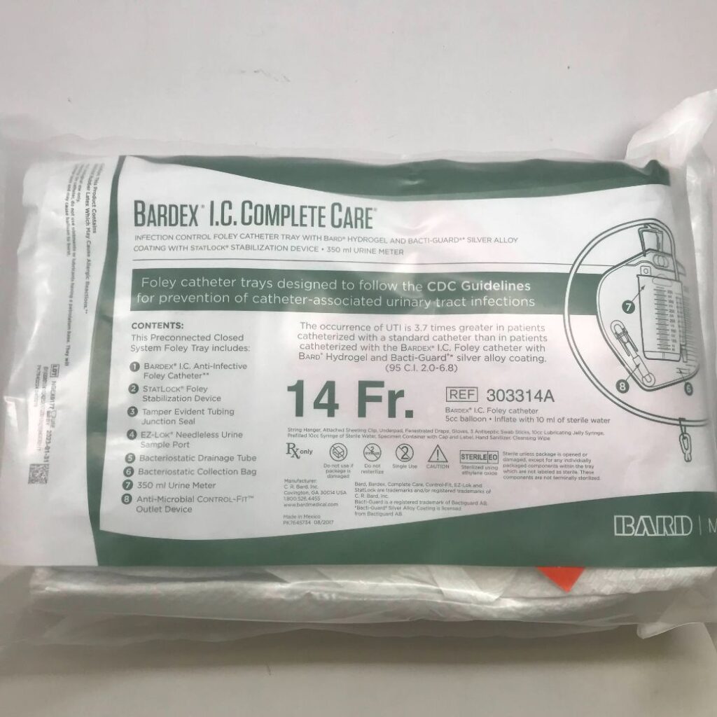 BARD 303314A I.C. Complete Care Infection Control Foley Tray With Bard ...
