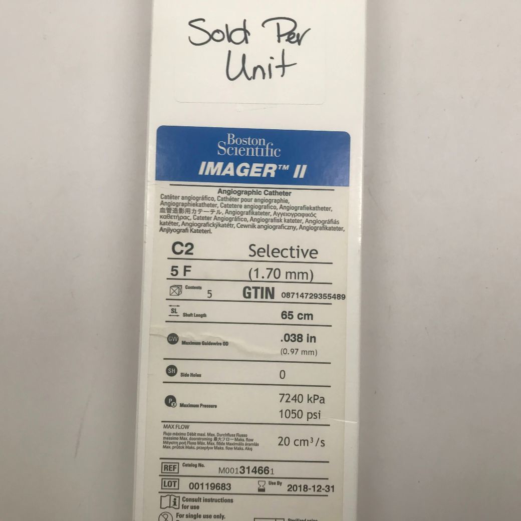 BOSTON SCIENTIFIC 31466 Imager II C2 Angiographic Catheter, 5F, 65cm ...