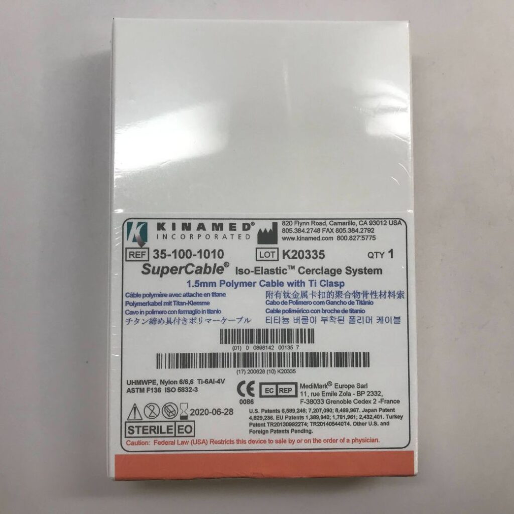 KINAMED 35-100-1010 SuperCable Iso-Elastic Clerclage System, 1.5mm ...