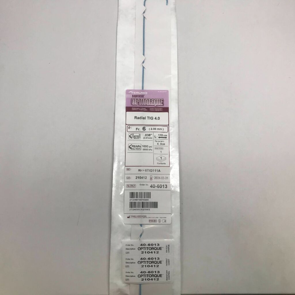 TERUMO 40-6013 Radifocus Optitorque Angiographic Catheter, Radial TIG 4 ...