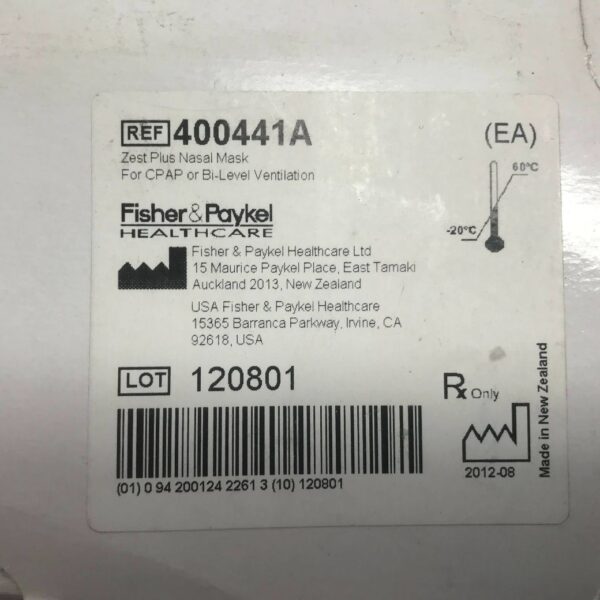 FISHER AND PAYKEL 400441A Zest Plus Nasal Mask For CPAP Or Bi-Level ...