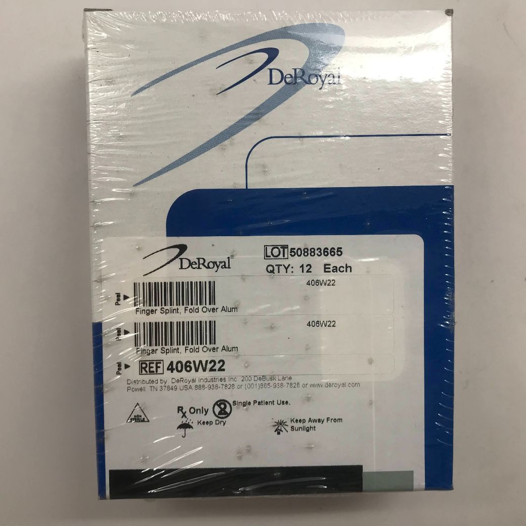 DEROYAL 406W22 Finger Splint, Fold Over Alum W/O Foam, X-Large, 3.5in ...