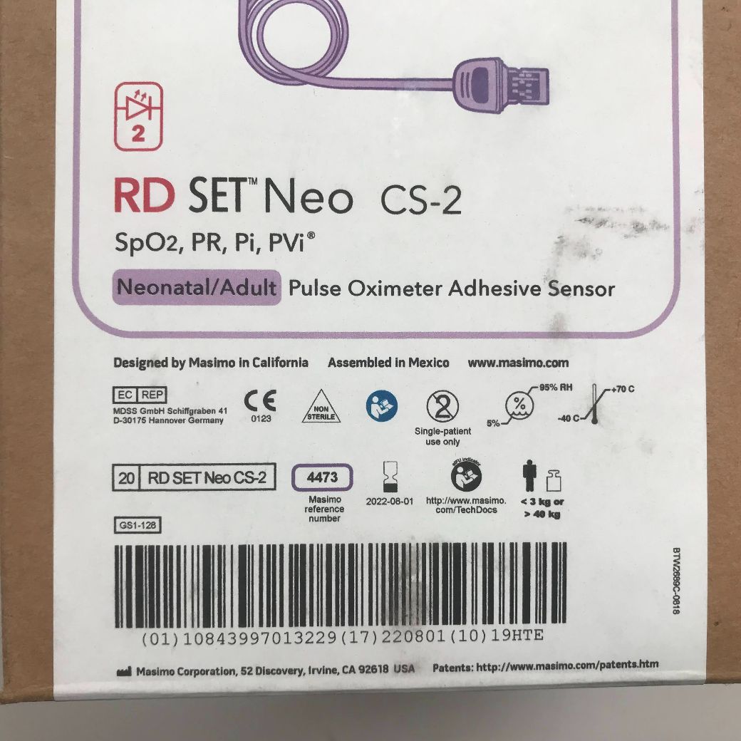 MASIMO 4473 RD Set Neo Cs-2 SPO2, PR, Pi, PVi, Neonatal/Adult Pulse ...