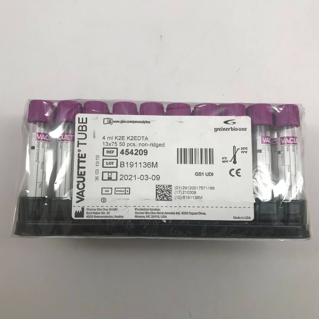 GREINER 454209 4mL Vacuette Tube, 13 x 75, Non-Ridged (50 Pcs) - GB ...
