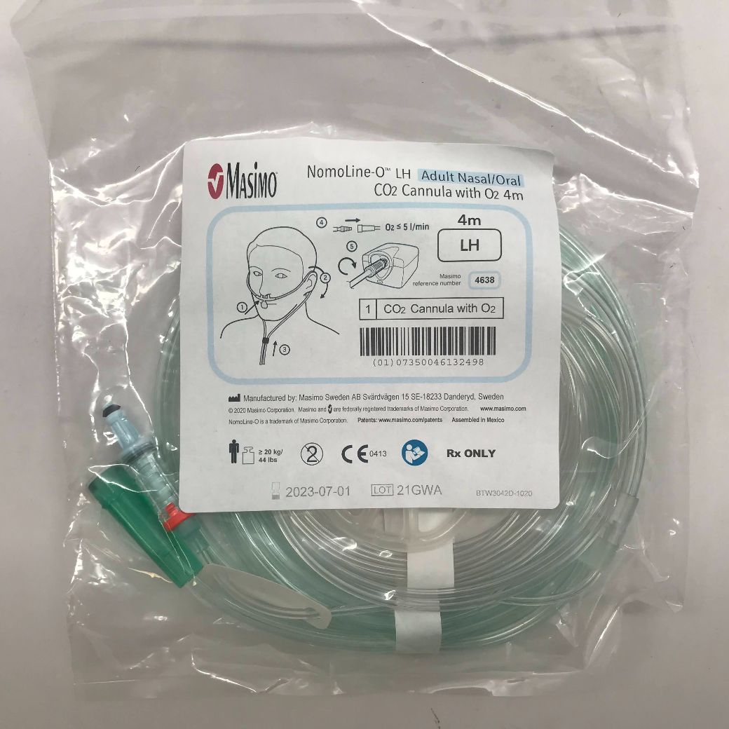 MASIMO 4638 NomoLine-O LH Adult Nasal/Oral CO2 Cannula With O2 4m - GB ...